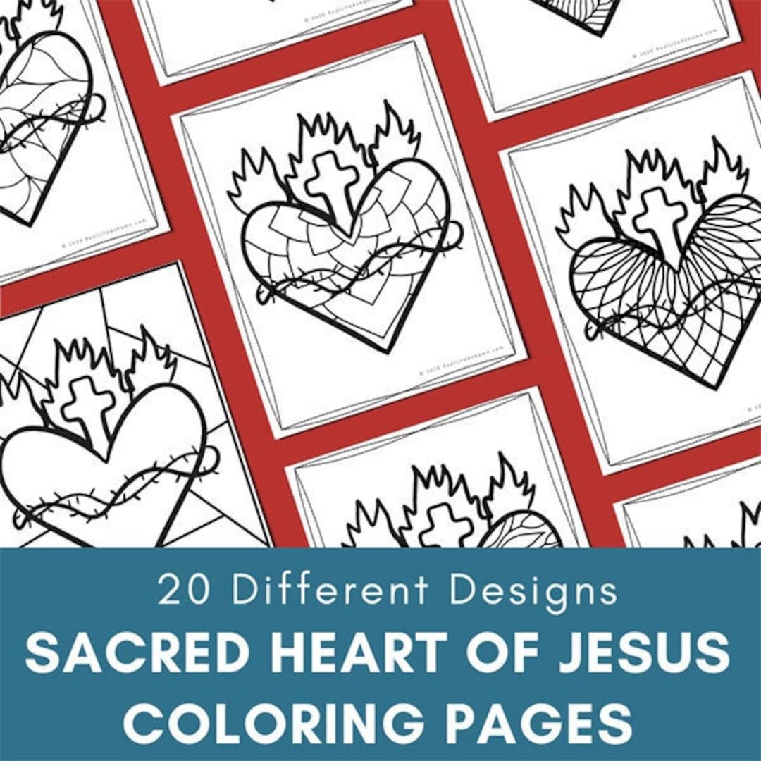 Sacred Heart of Jesus Coloring Book for Kids and Adults - Etsy
