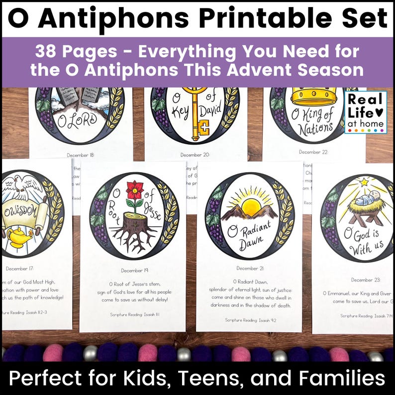 O Antiphons Advent Display Cards and Ornaments Packet for Kids and ...