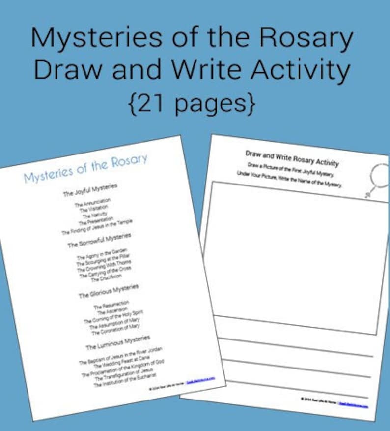 Rosary Packet for Kids: Draw and Write Mysteries of the Rosary ...