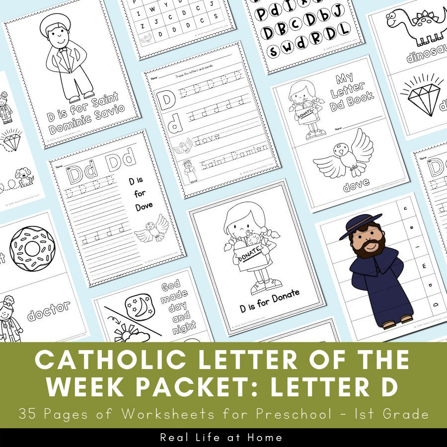 Catholic Letter of the Week Worksheets and Coloring Pages Letters A E ...