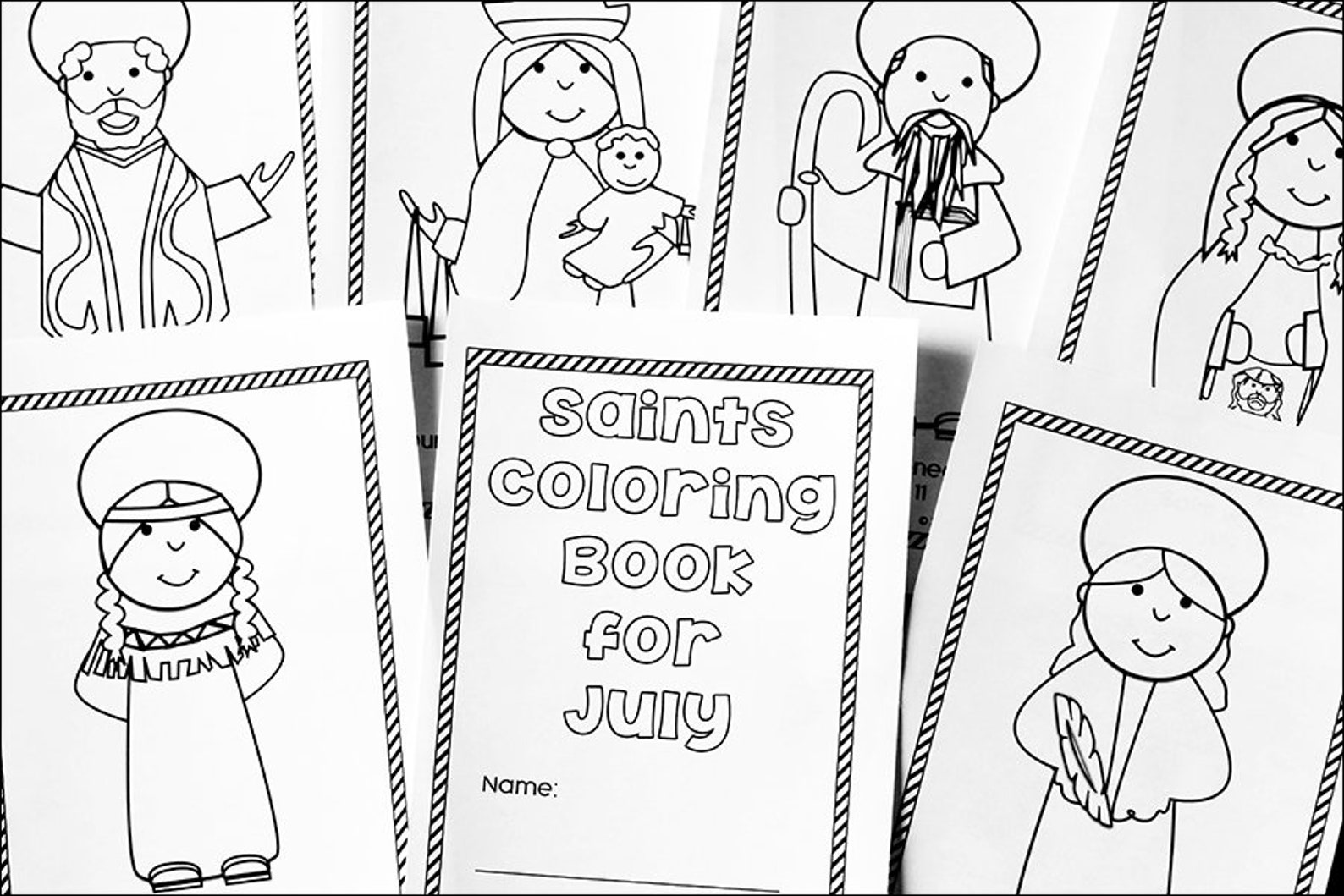 Catholic Saints Coloring Book for July - Etsy