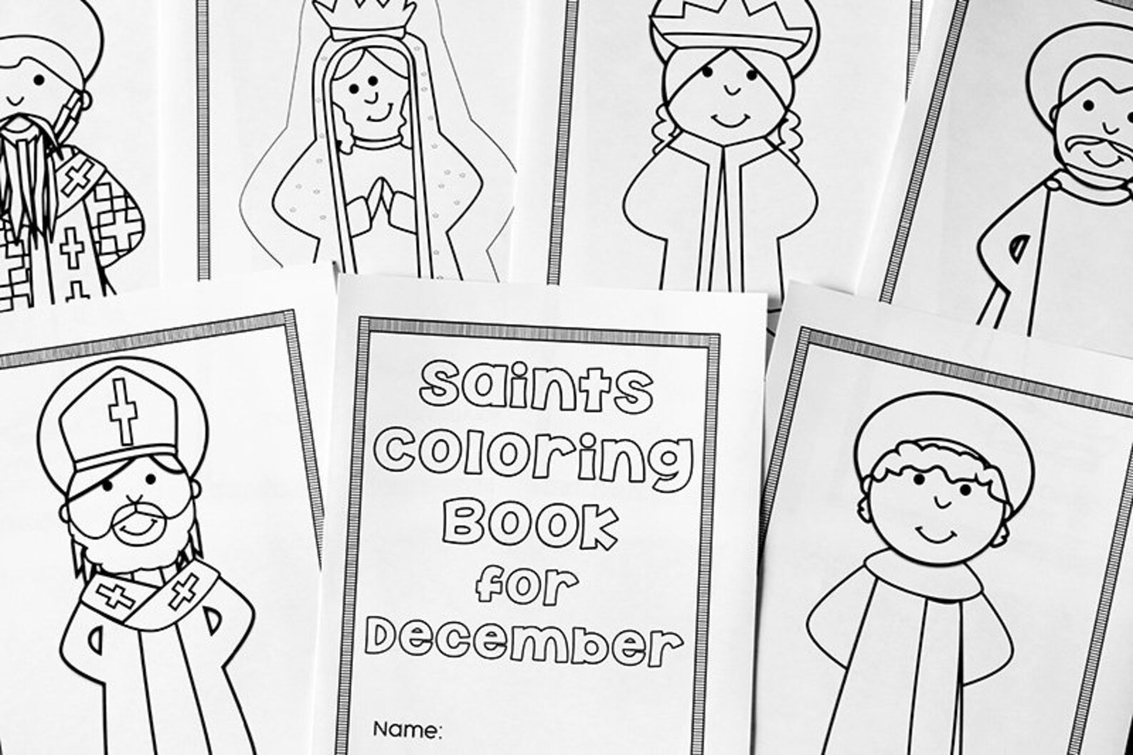 Catholic Saints Coloring Book for December - Etsy