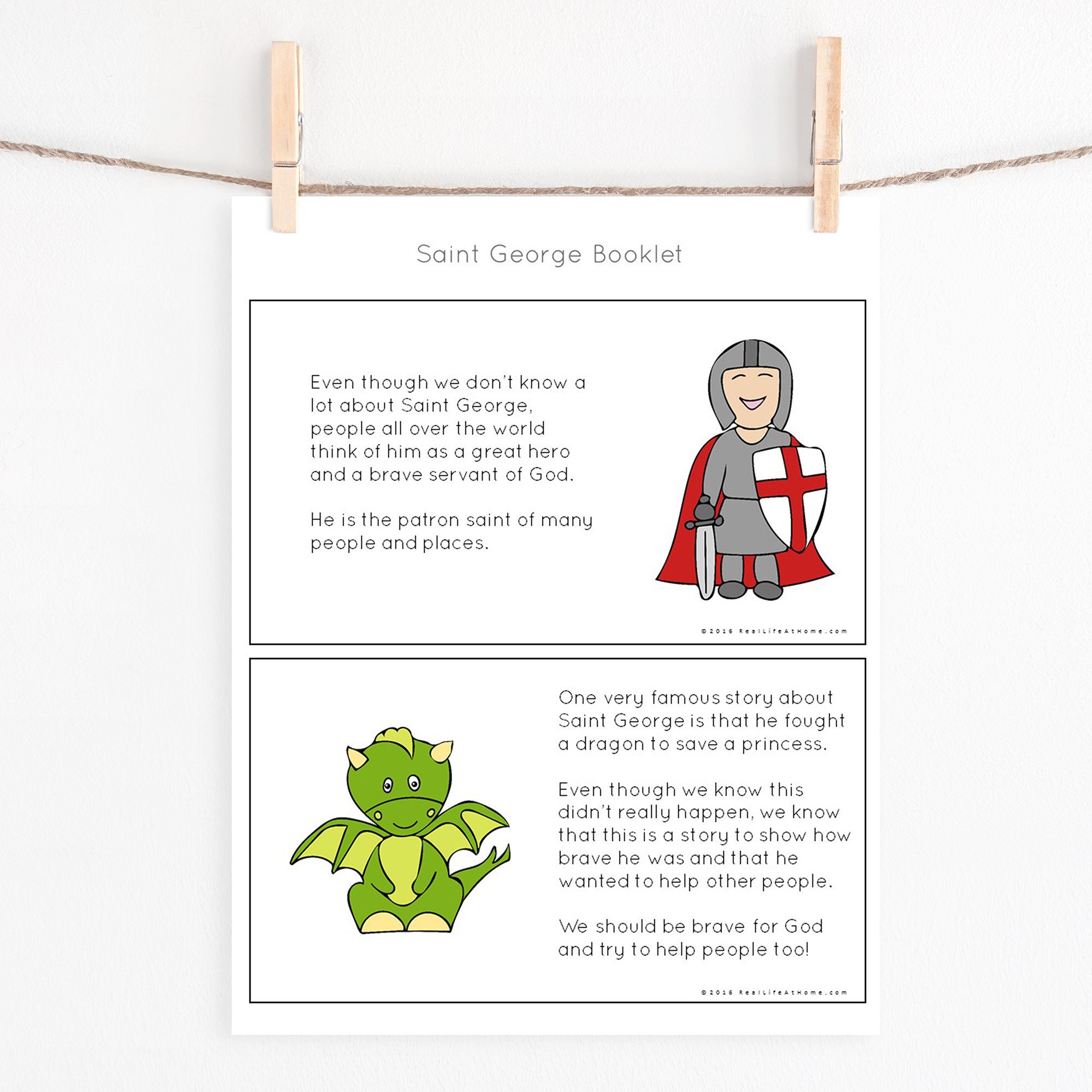 Saint George Printables and Activities Packet - Instant Download - Etsy