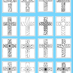 Religious Cross Coloring Pages (30 Different Designs) for Kids and ...