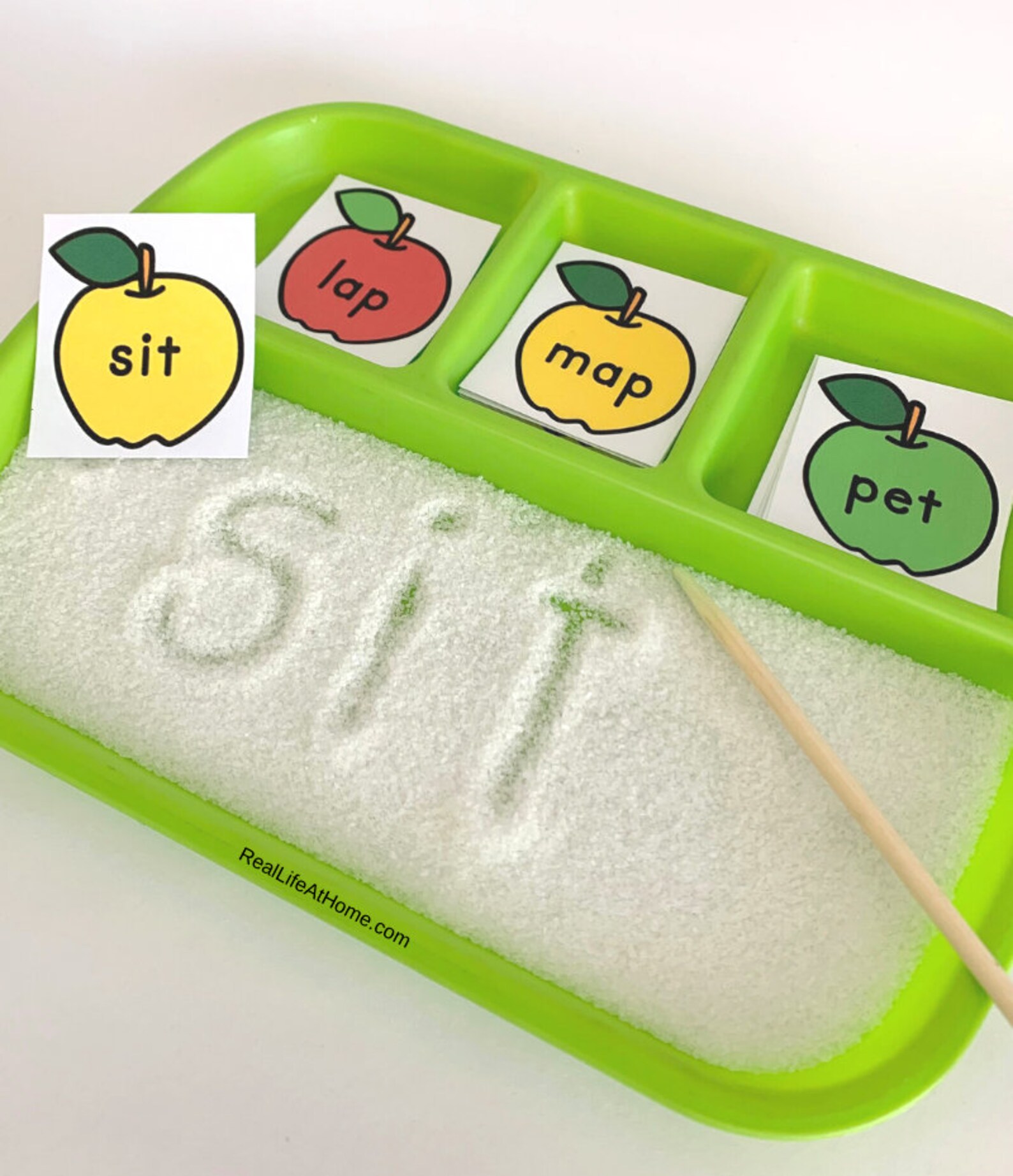 Printable 24 Apple CVC Word Cards for Preschool and Kindergarten ...