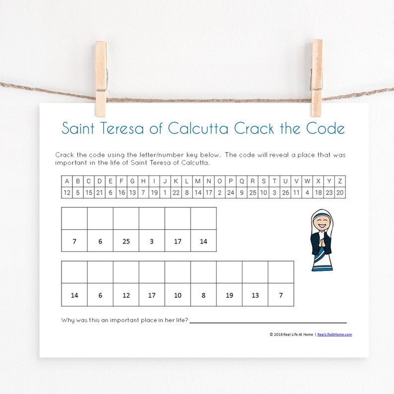 Saint Teresa of Calcutta Worksheets and Activities Printable - Etsy