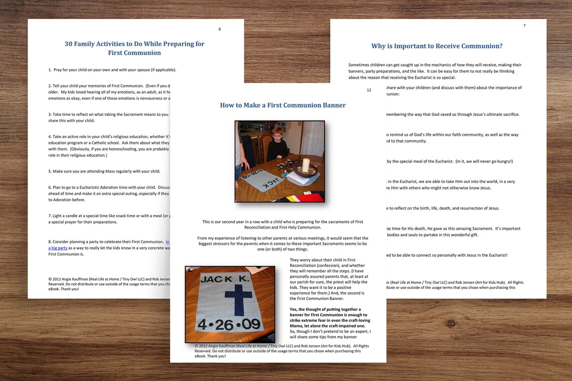 First Communion Prep and First Communion Banner Patterns Packet ...