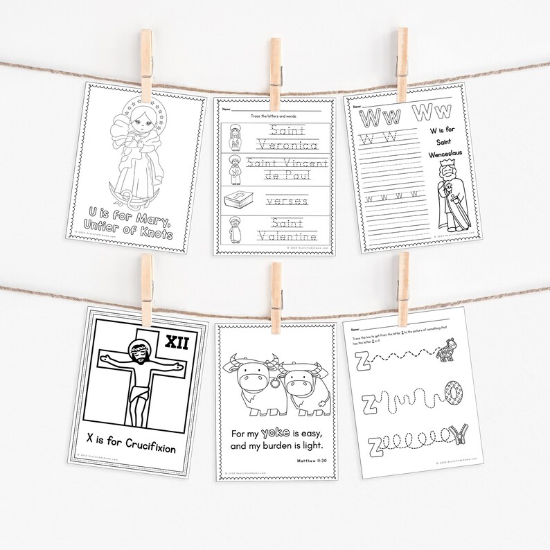 Catholic Letter of the Week Worksheets and Coloring Pages Letters U Z ...