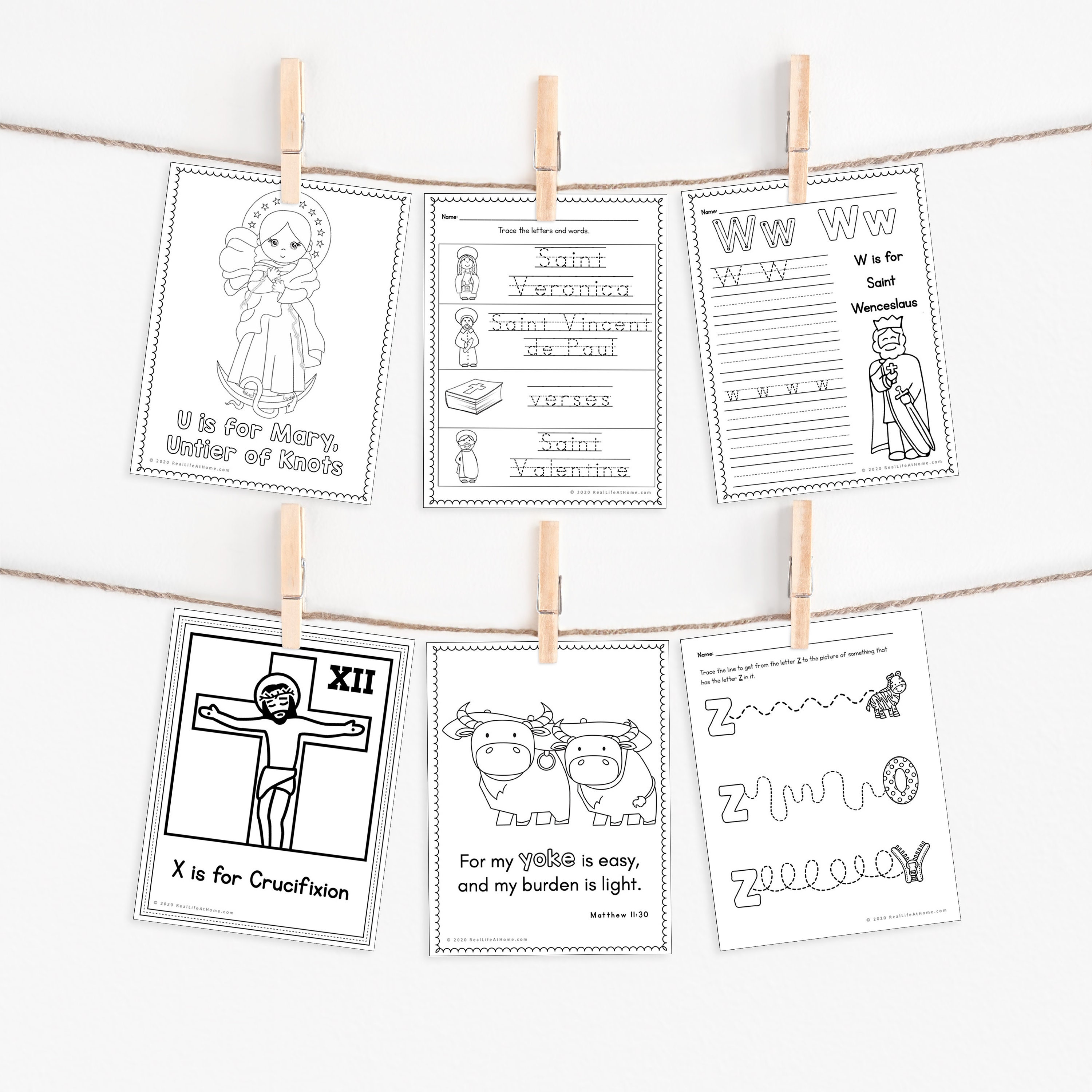 Catholic Letter of the Week Worksheets and Coloring Pages Letters U Z ...