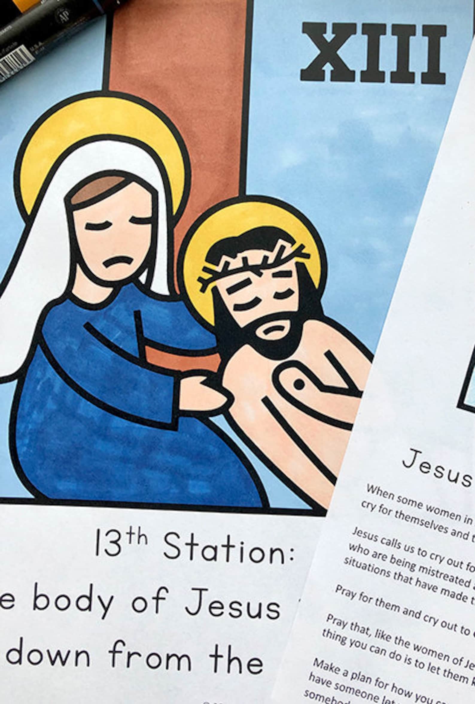Stations of the Cross for Kids: 5 Booklet Variations (coloring ...