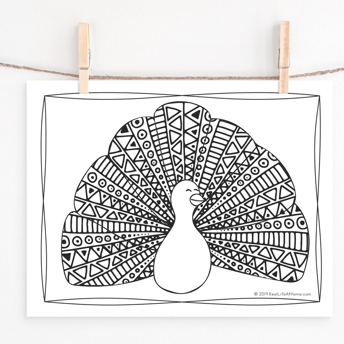 Turkey Coloring Pages Packet With 15 Intricate Designs for Coloring ...