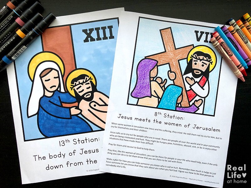 Stations of the Cross for Kids: 5 Booklet Variations coloring ...