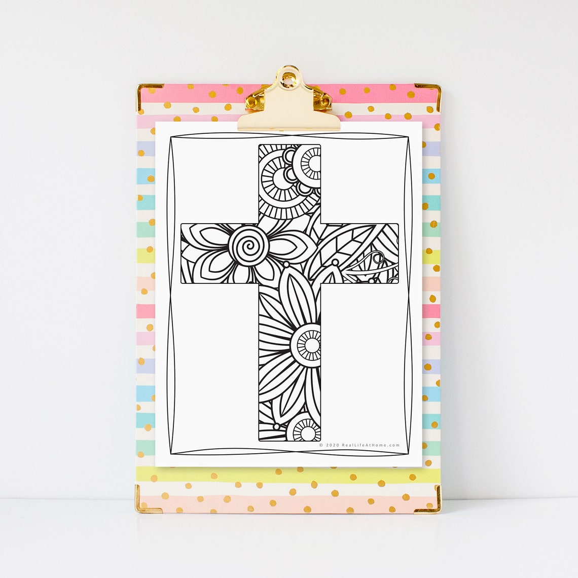 Religious Cross Coloring Pages (30 Different Designs) for Kids and ...