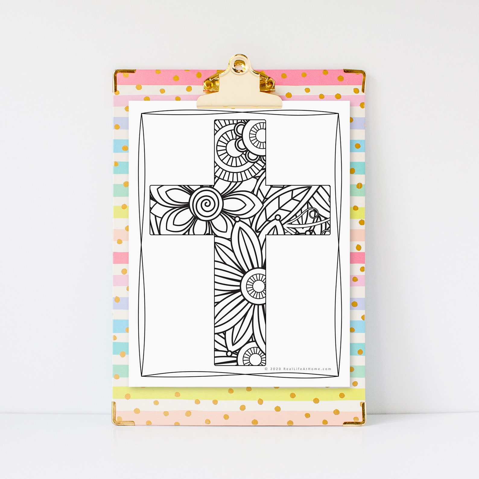 Religious Cross Coloring Pages (30 Different Designs) for Kids and ...
