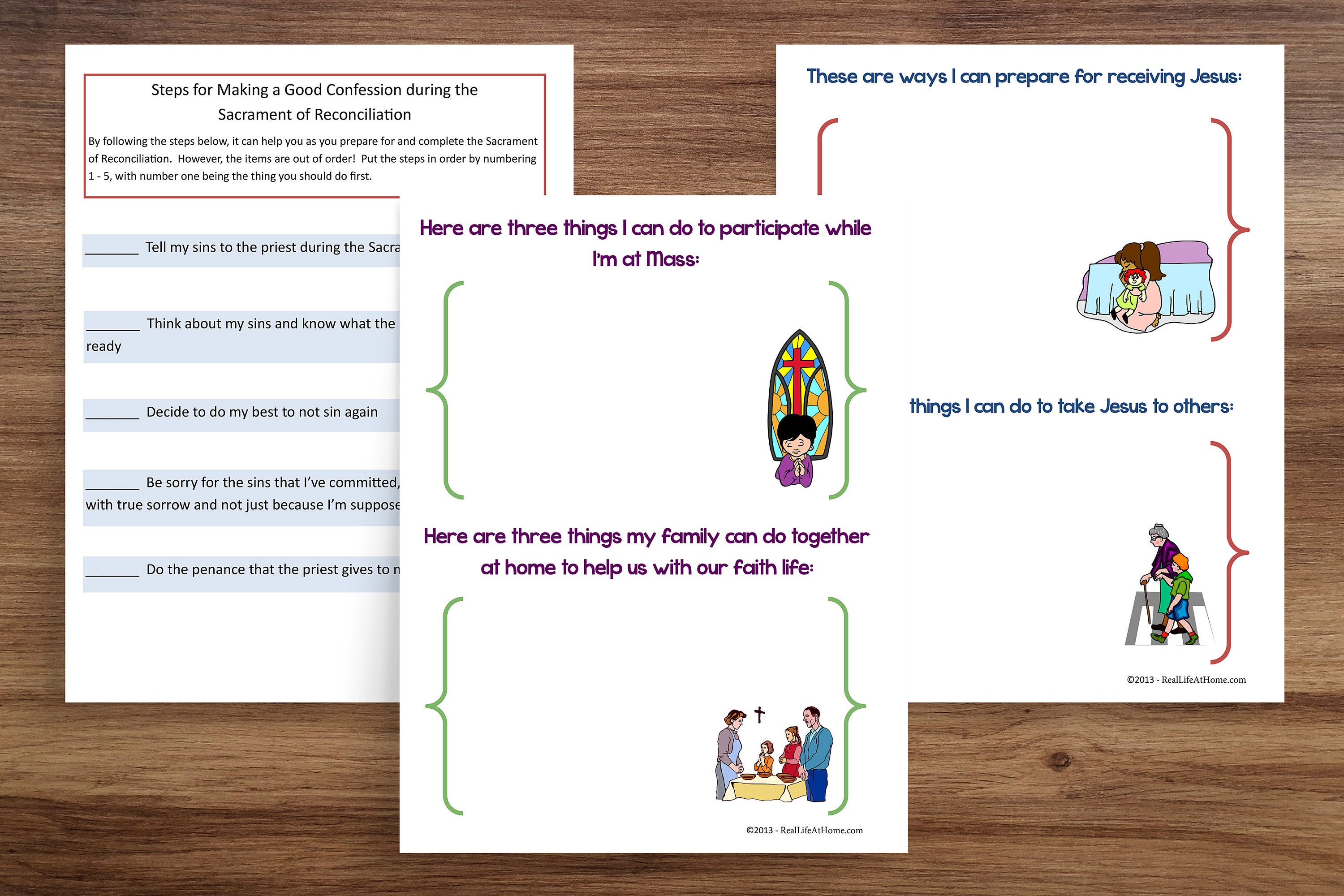 Holy Communion and Reconciliation Worksheets and Activity Packet for ...