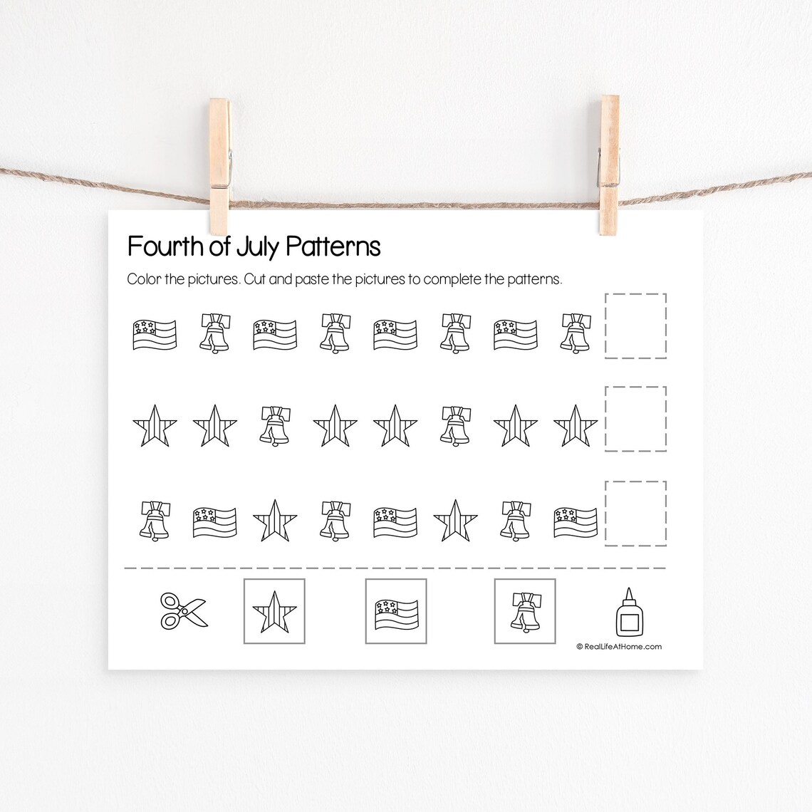 4th of July Fine Motor Skills Packet for Preschool - 1st Grade (united ...