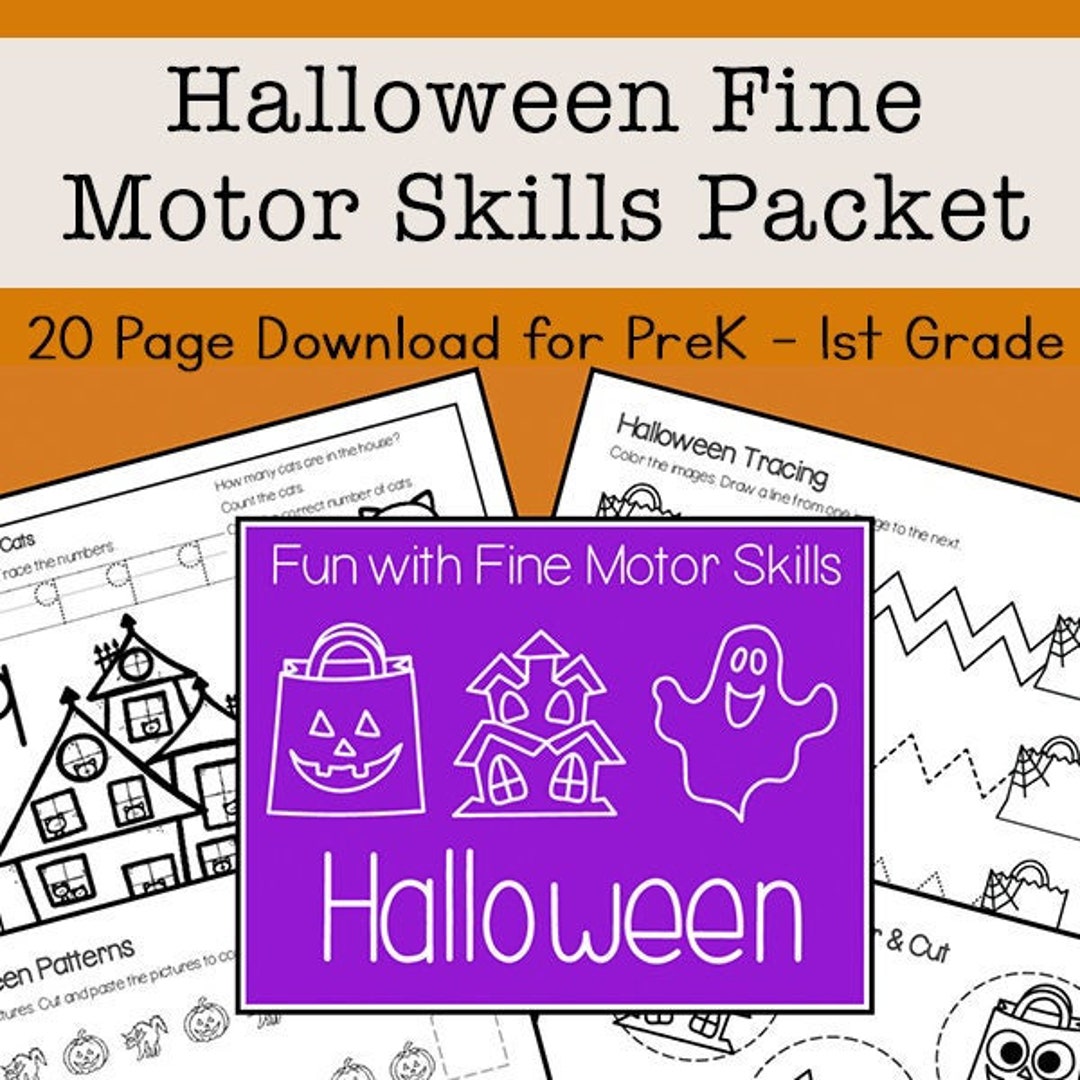 Halloween Fine Motor Skills Packet for Preschool - 1st Grade (halloween ...