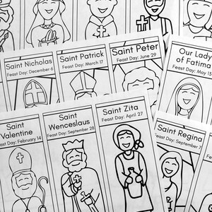 Color Your Own Saints Bookmark Set - 48 Bookmarks With 24 Different ...