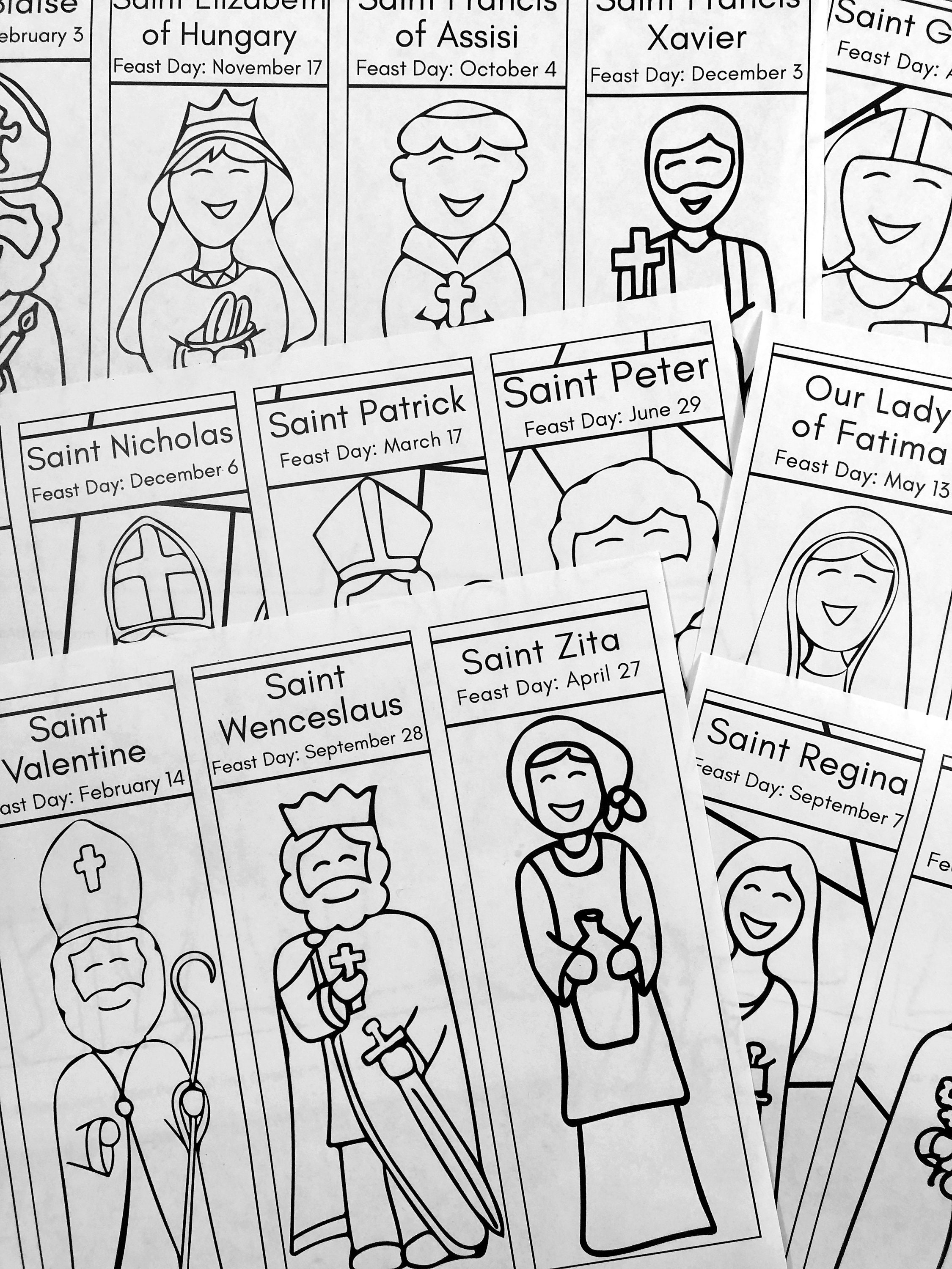 Color Your Own Saints Bookmark Set - 48 Bookmarks With 24 Different ...
