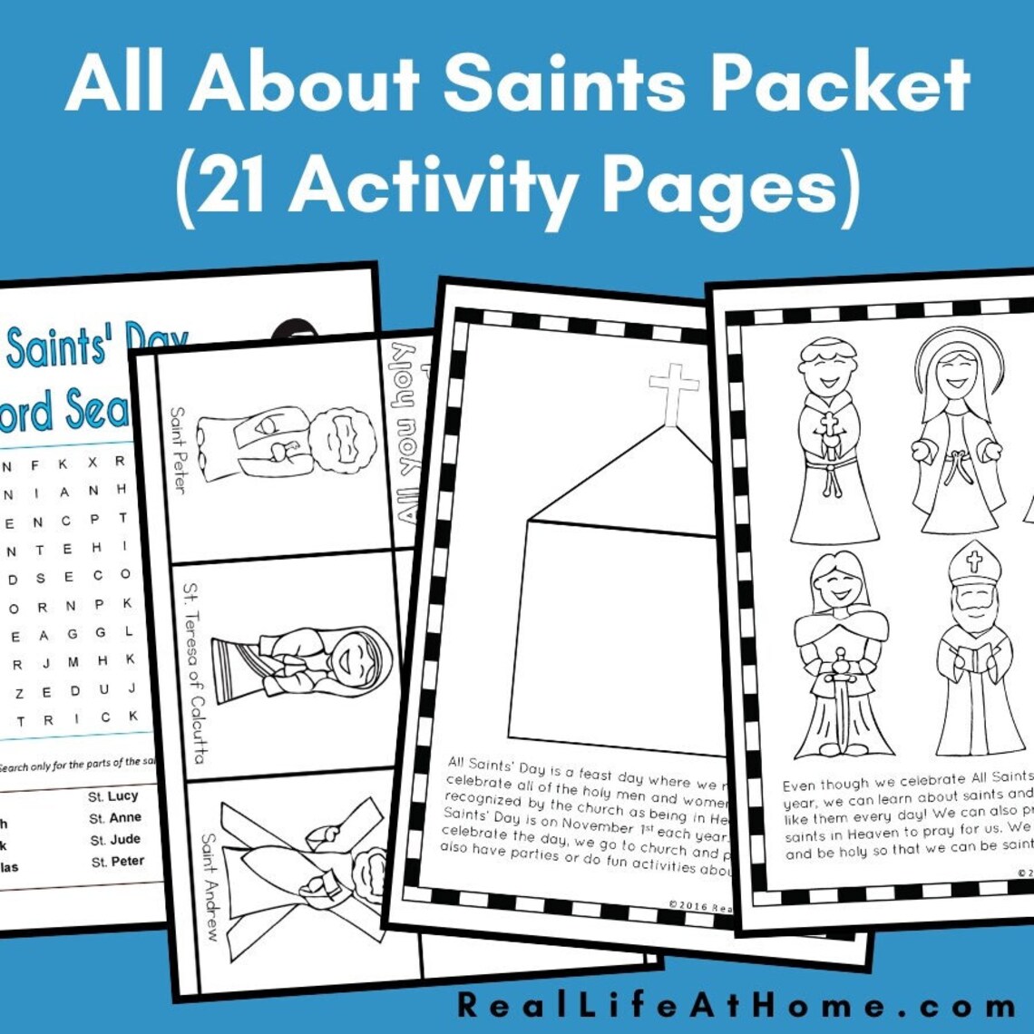 All About Saints Activity Packet for Kids (with an Emphasis on All ...