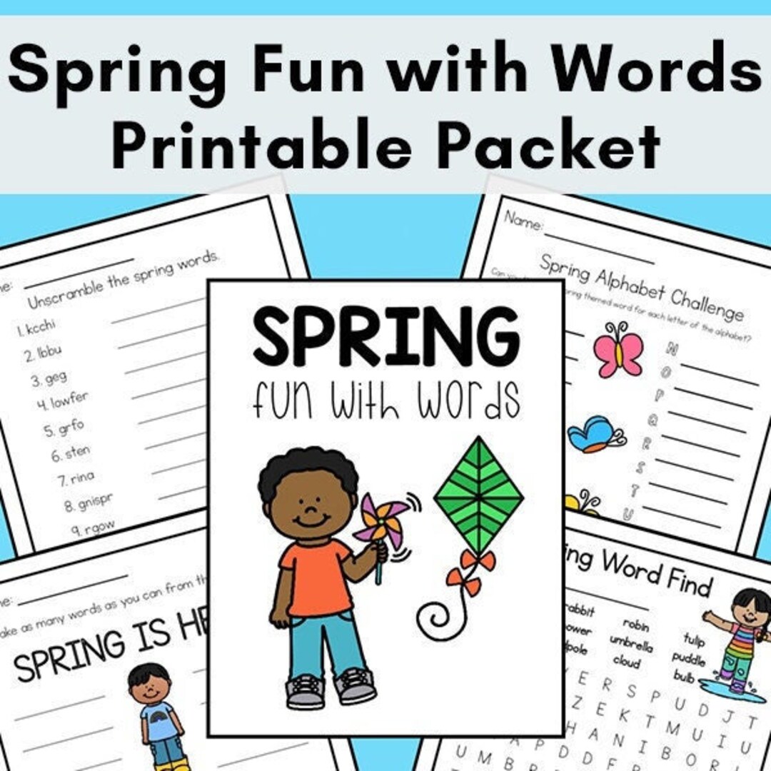 Spring Fun With Words Language Arts Activity Pages (1st - 3rd Grade) - Etsy