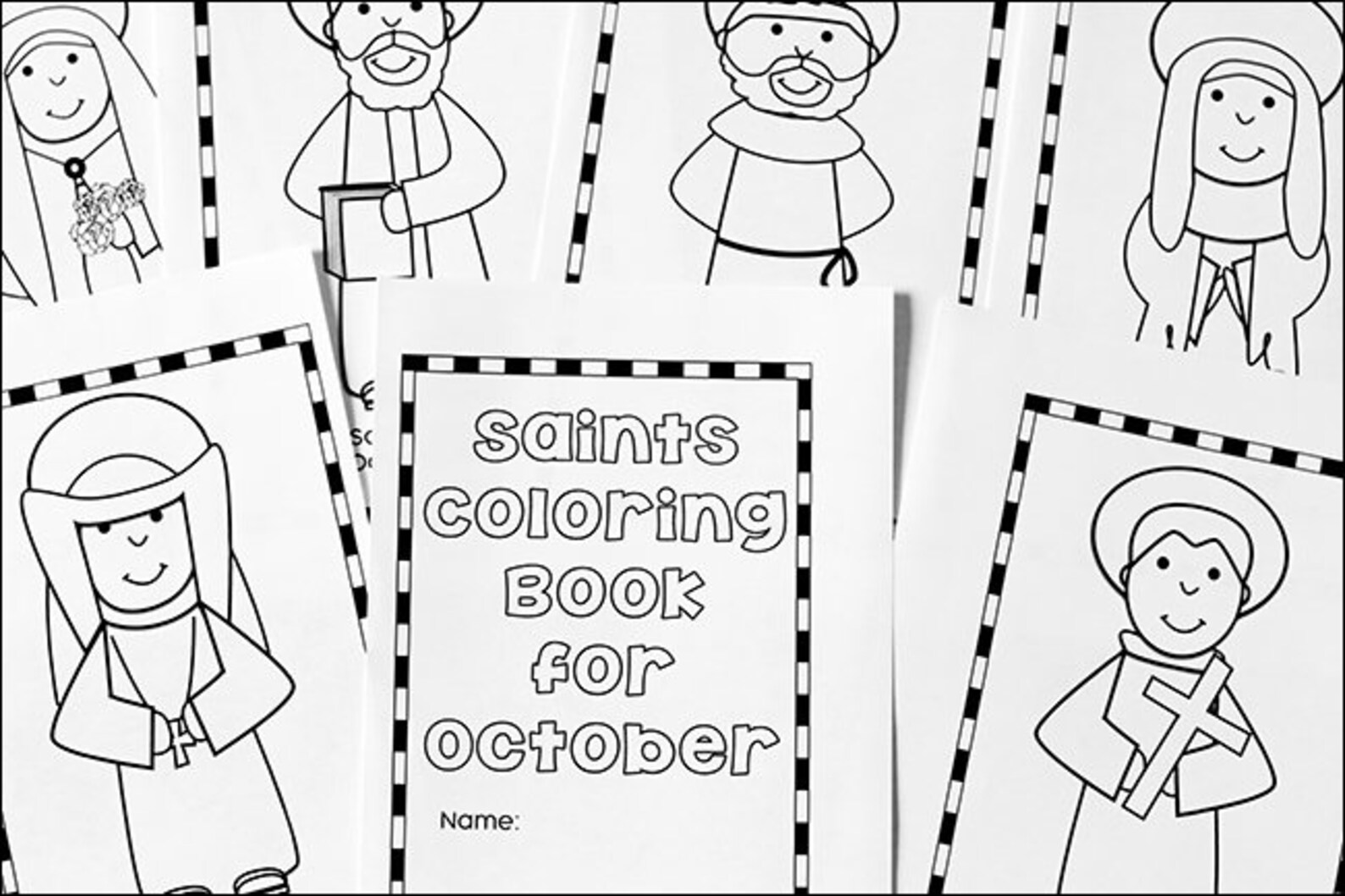 Catholic Saints Coloring Book for October - Etsy