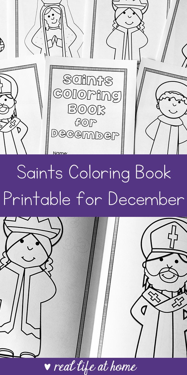 Catholic Saints Coloring Book for December - Etsy