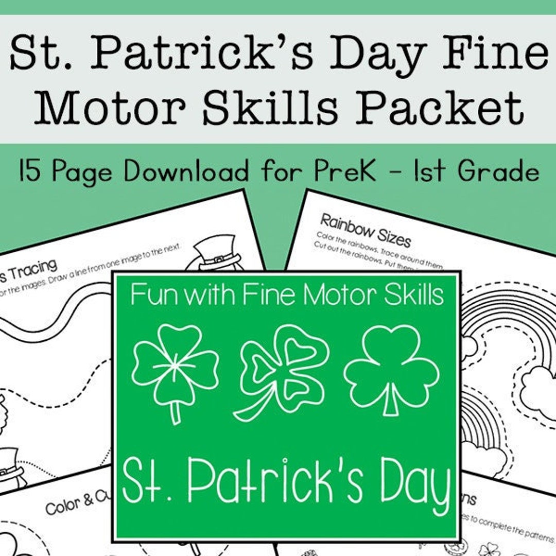 Saint Patrick's Day Fine Motor Skills Packet for Preschool - 1st Grade ...
