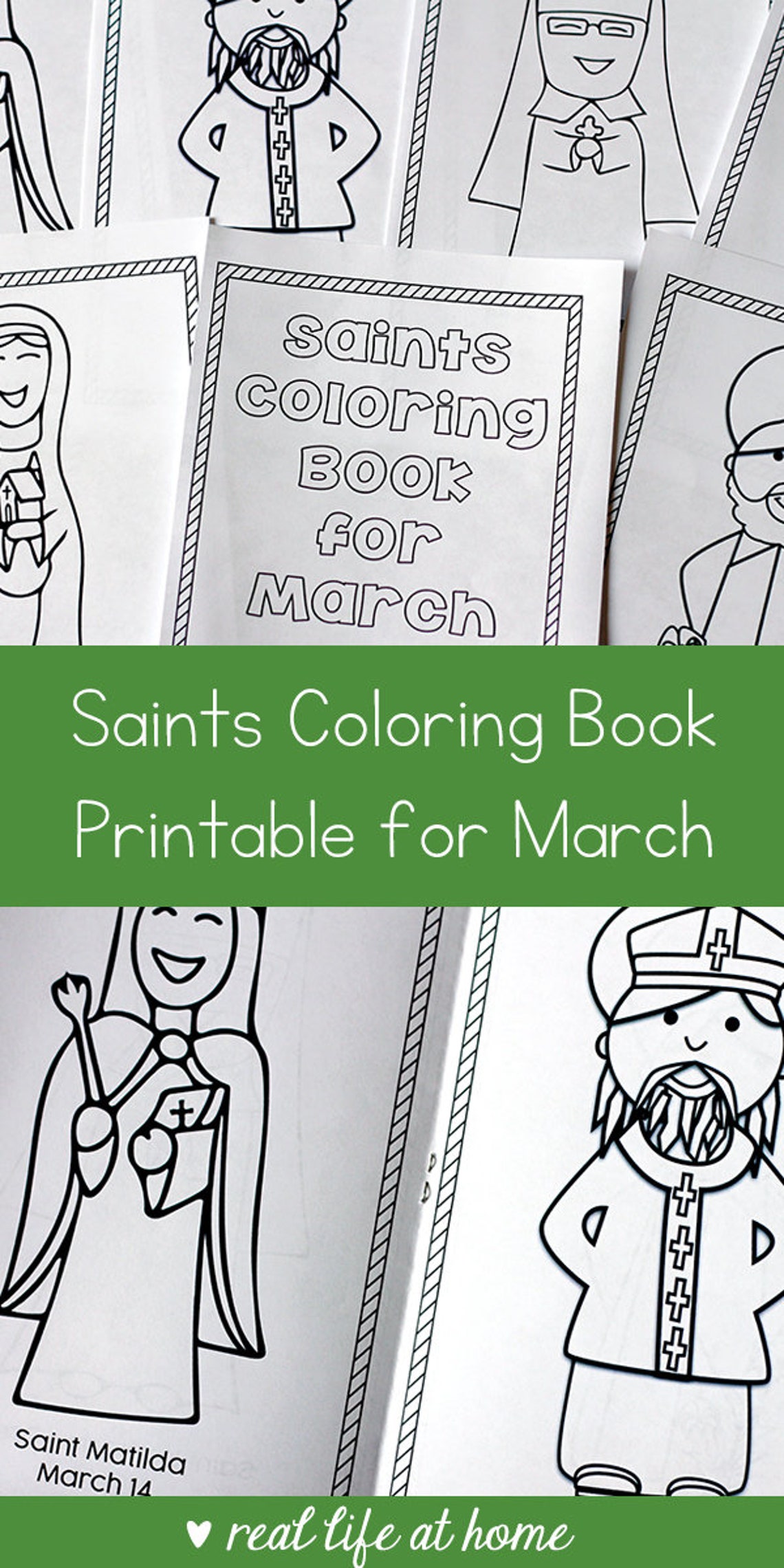 Catholic Saints Coloring Book for March - Etsy