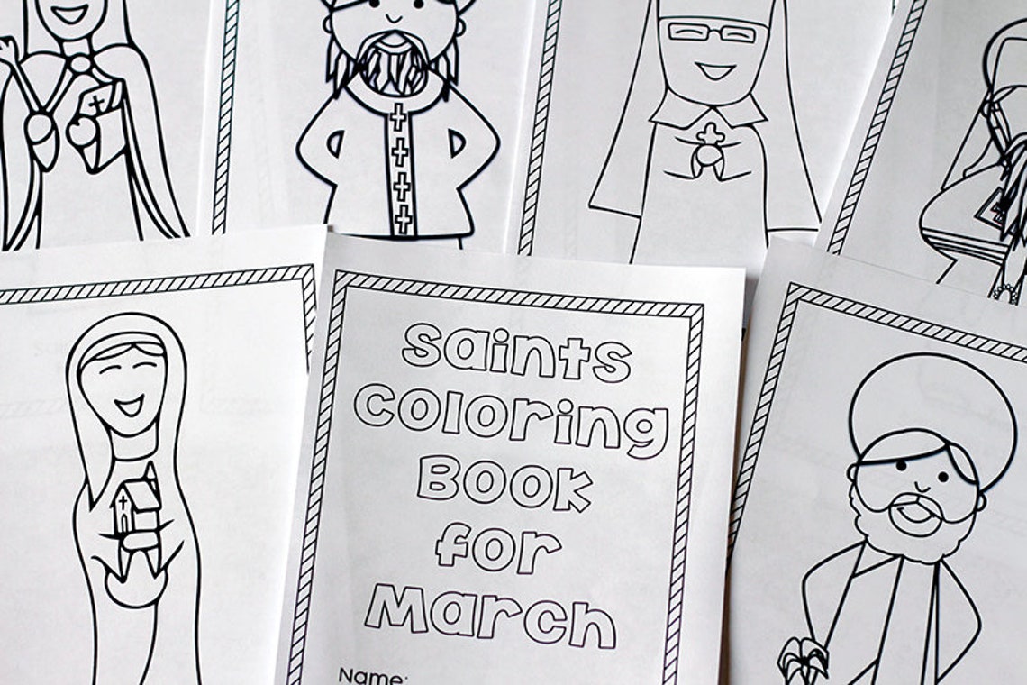 Catholic Saints Coloring Book for March - Etsy