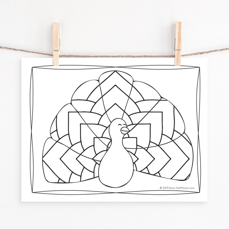 Turkey Coloring Pages Packet With 15 Intricate Designs for Coloring ...