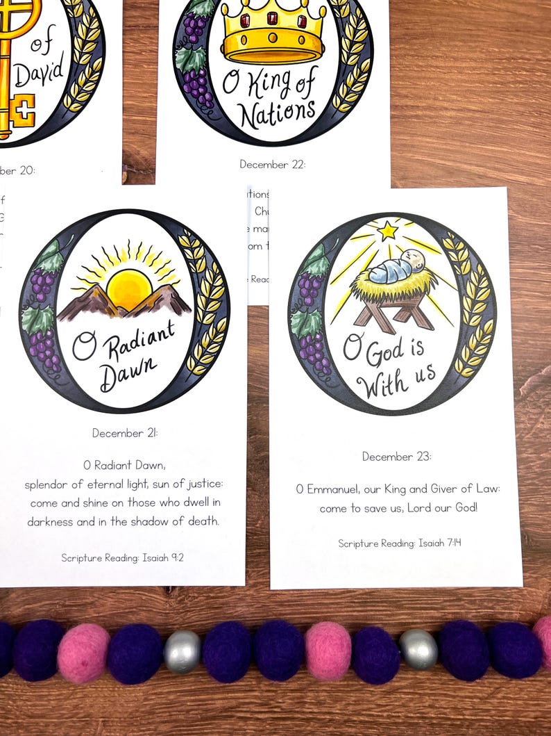 O Antiphons Advent Display Cards and Ornaments Packet for Kids and ...