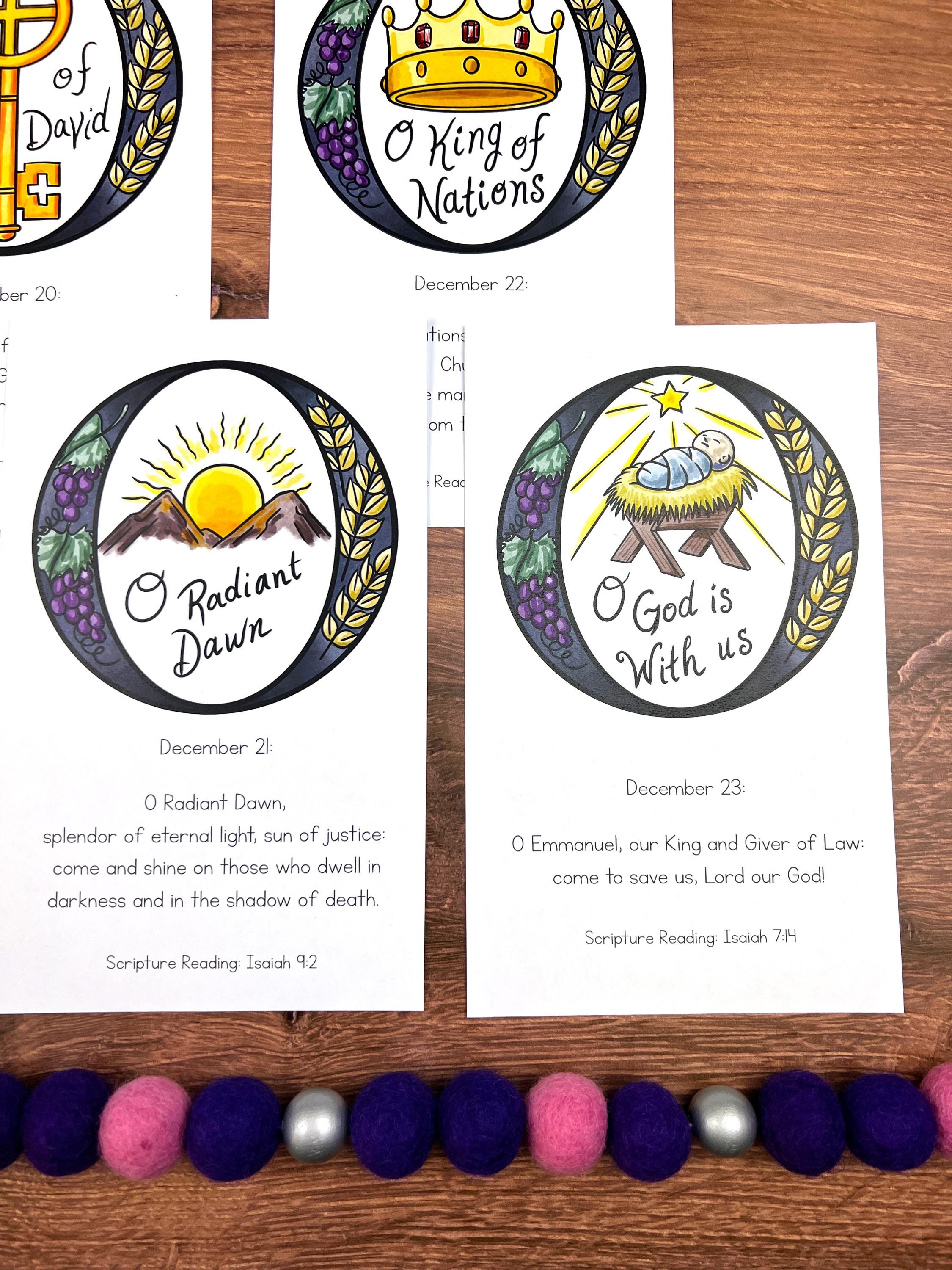 O Antiphons Advent Display Cards and Ornaments Packet for Kids and ...