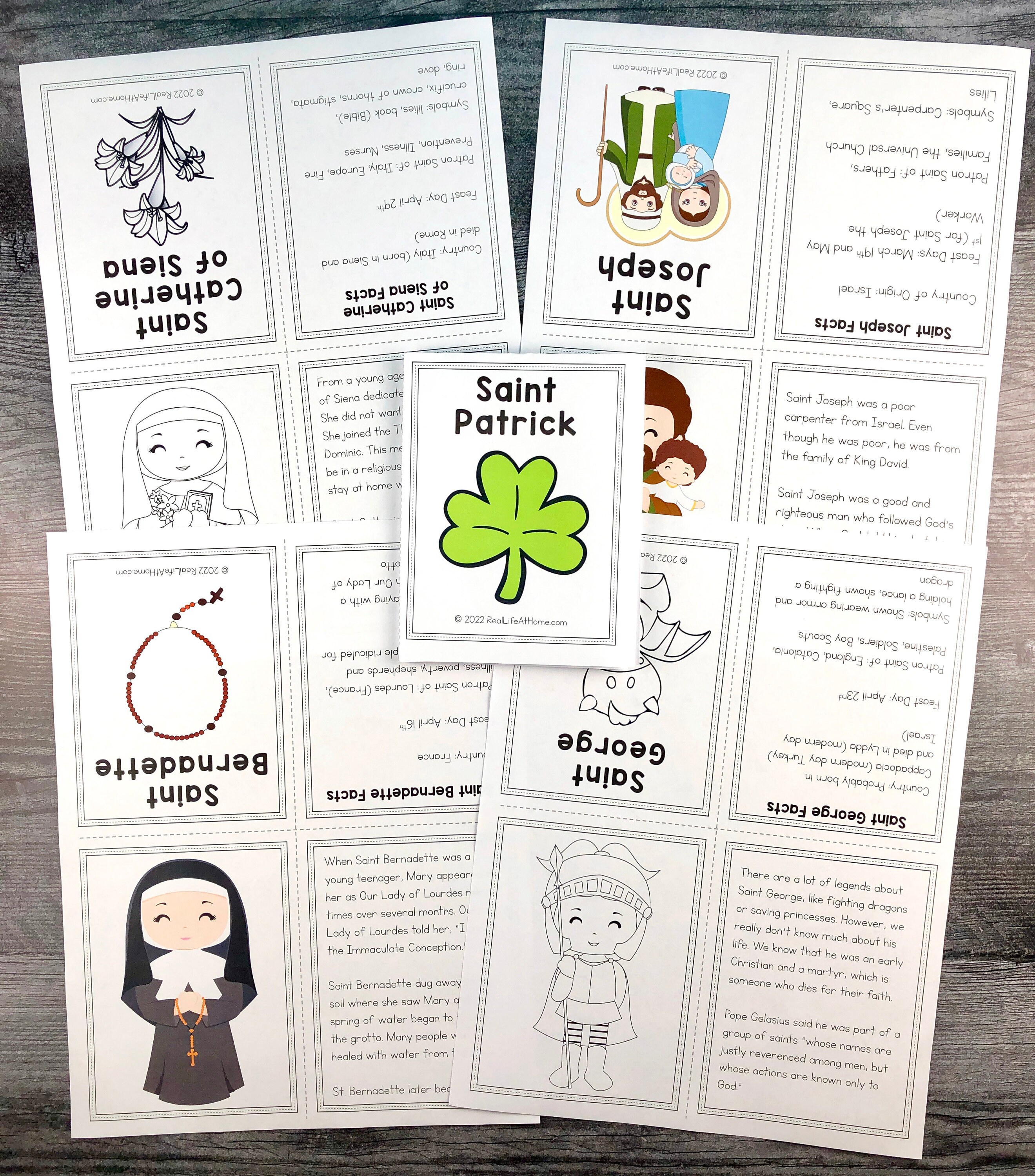 Catholic Saints Crafts and Activities Packet: 5 Saints (saints Patrick ...