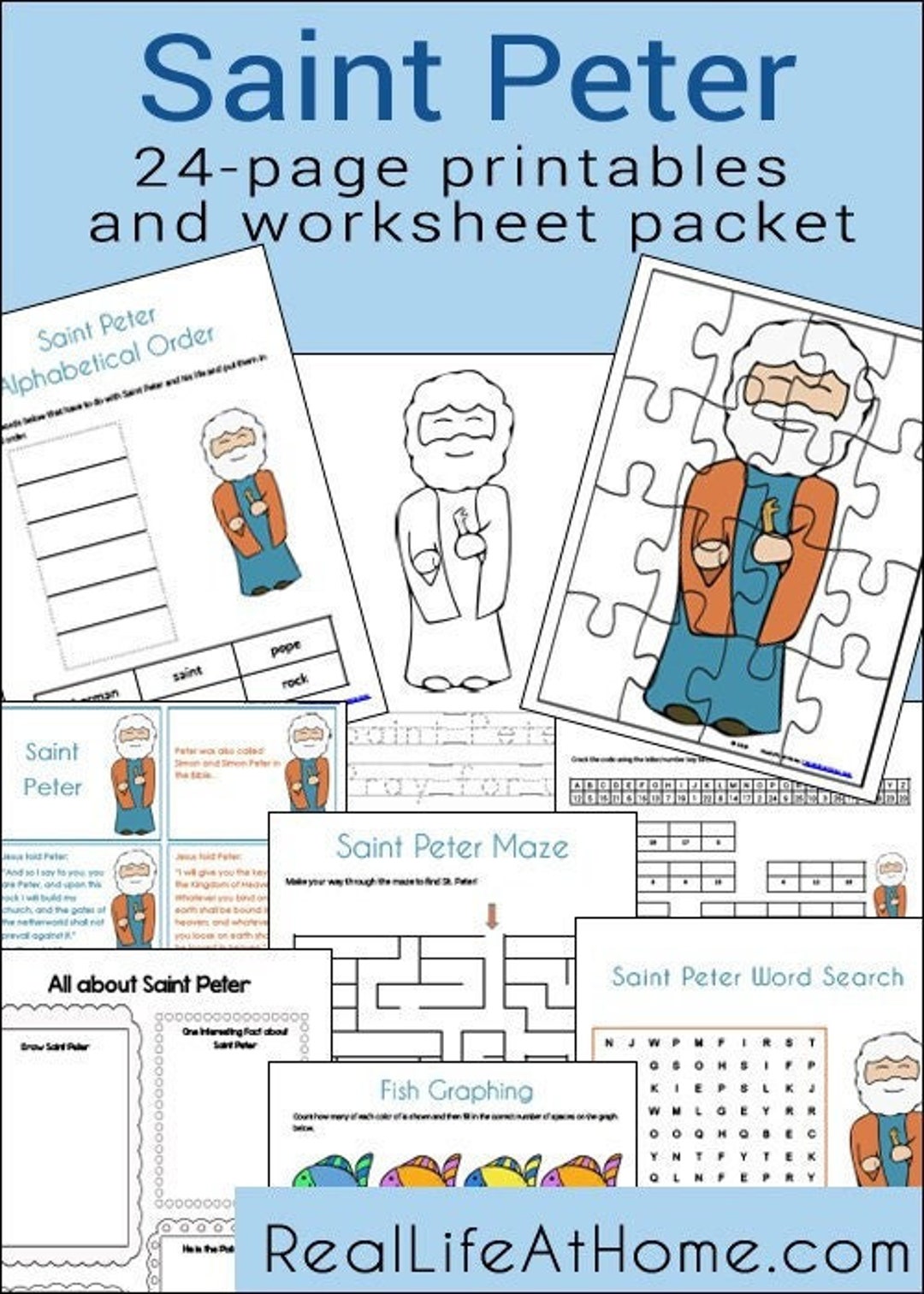 Saint Peter Printables and Worksheets Packet for Kids - Etsy