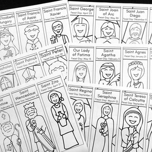 Color Your Own Saints Bookmark Set - 48 Bookmarks With 24 Different ...