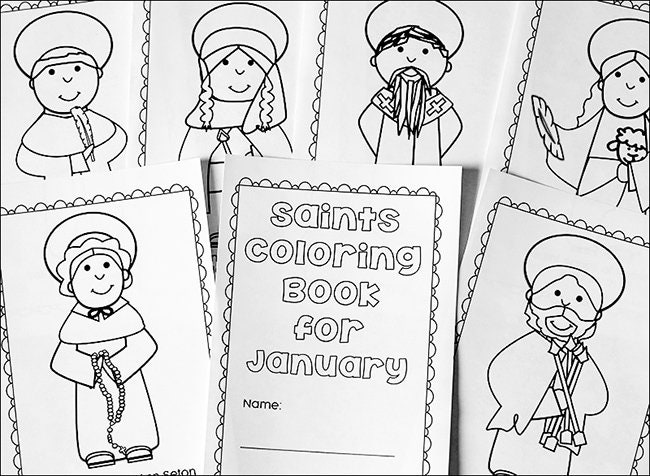 Catholic Saints Coloring Book for January - Etsy UK