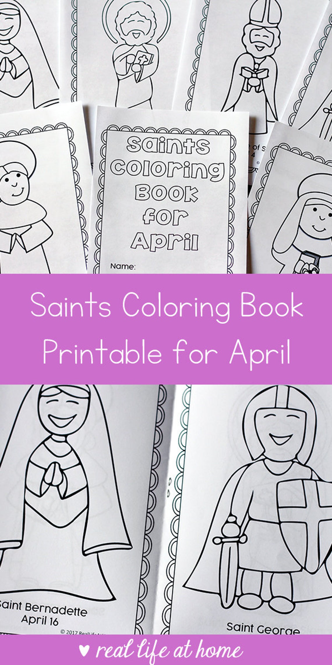 Catholic Saints Coloring Book for April - Etsy