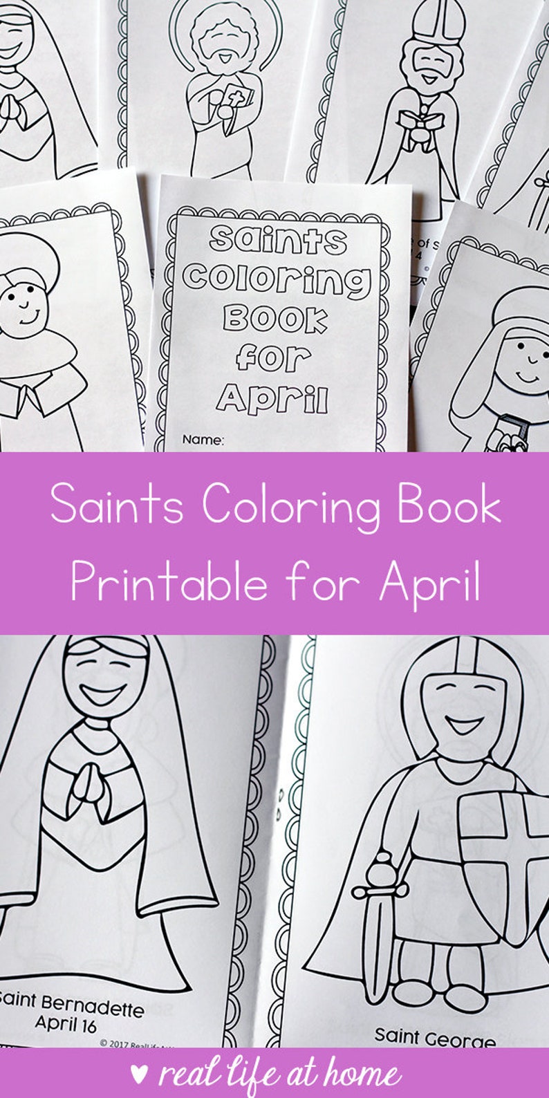 Catholic Saints Coloring Book for April - Etsy