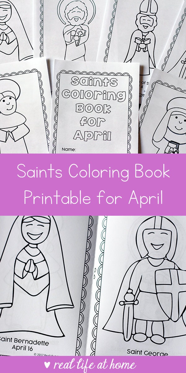 Catholic Saints Coloring Book for April - Etsy