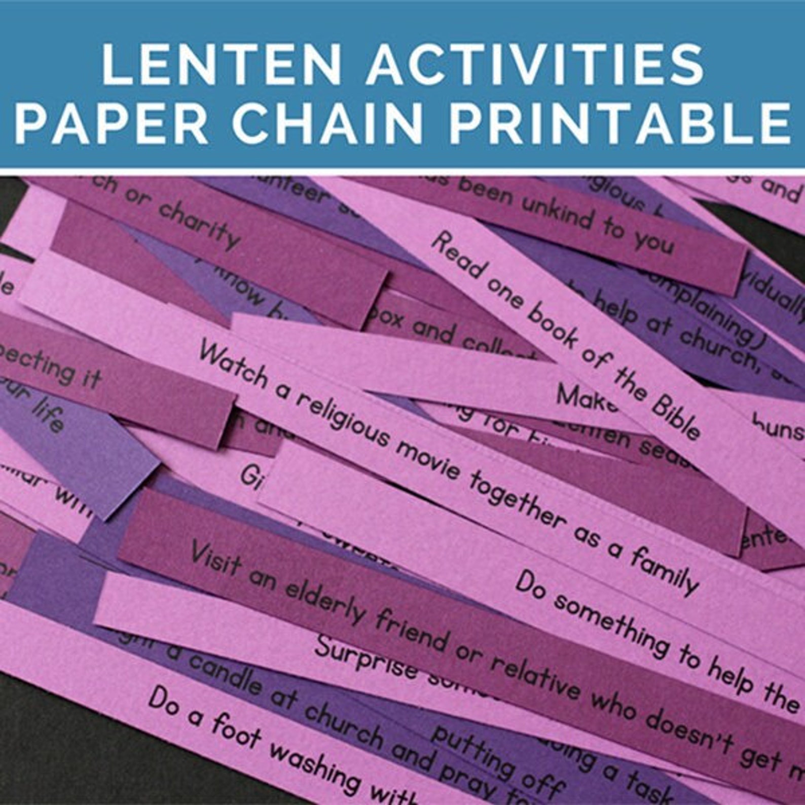 Lent Paper Chain Printable Project for Kids and Families - Etsy