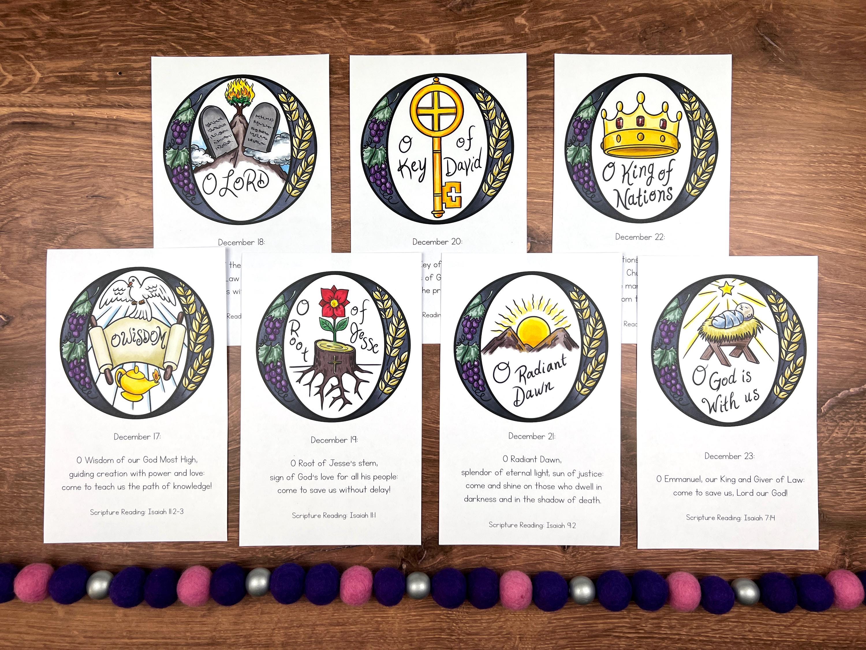 O Antiphons Advent Display Cards and Ornaments Packet for Kids and ...
