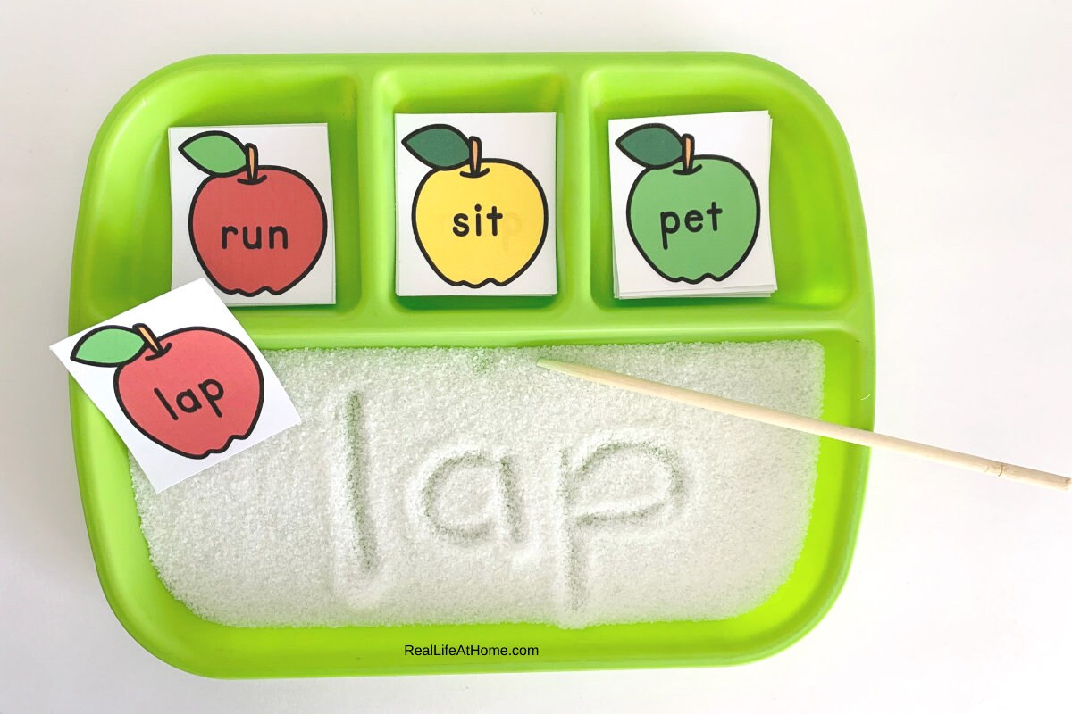 Printable 24 Apple CVC Word Cards for Preschool and Kindergarten ...