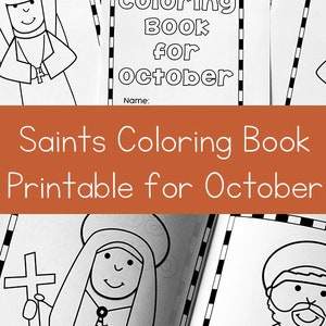 Catholic Saints Coloring Book for October - Etsy