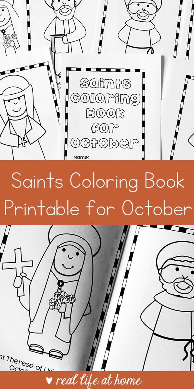Catholic Saints Coloring Book for October - Etsy