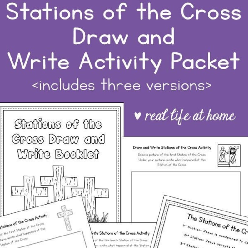 Draw and Write Stations of the Cross Activity Packet (instant Download ...