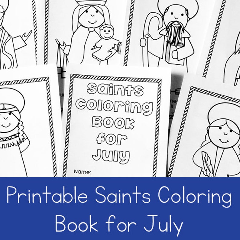 Catholic Saints Coloring Book for July - Etsy