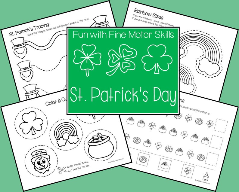 Saint Patrick's Day Fine Motor Skills Packet for Preschool - 1st Grade ...