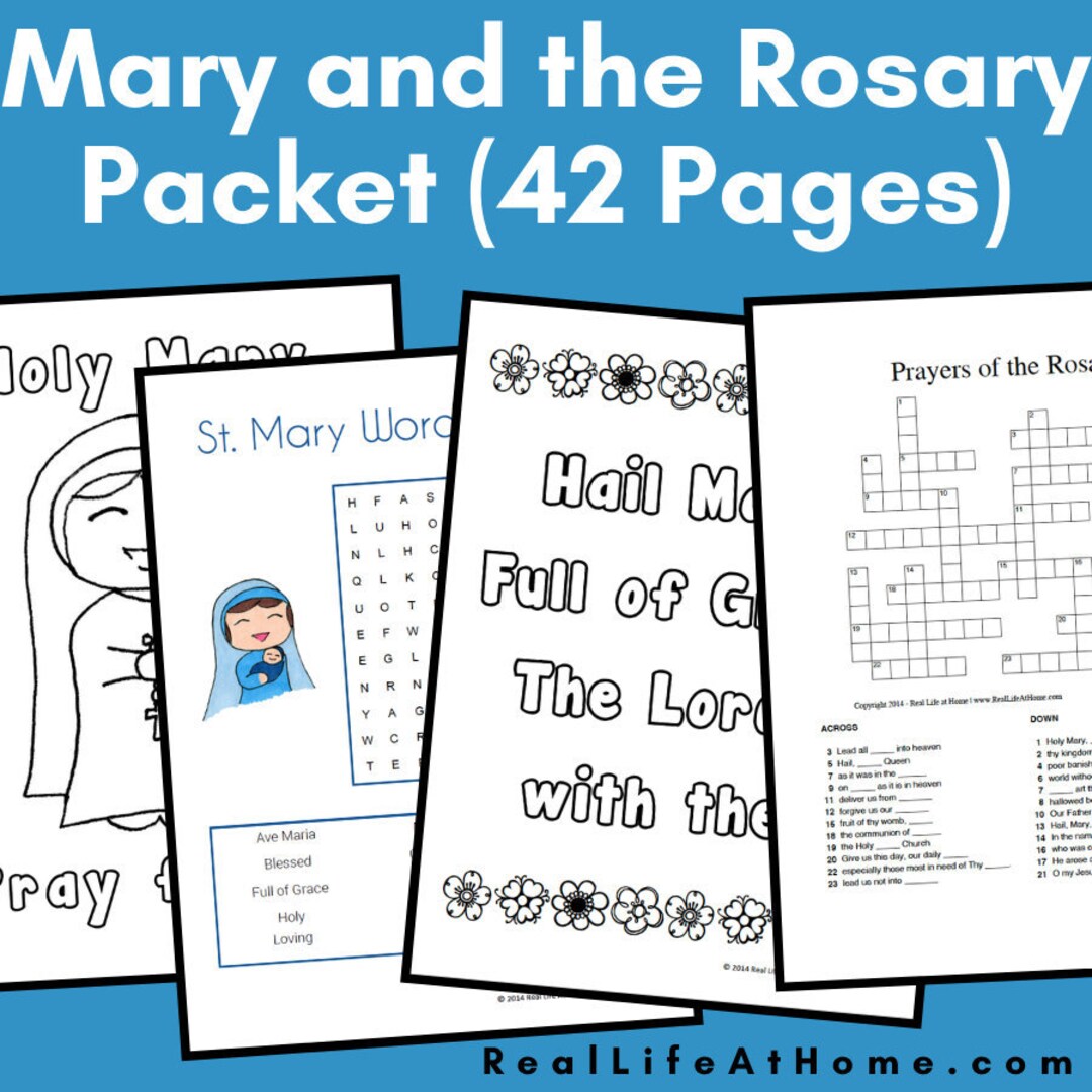 Saint Mary and the Rosary Activity Packet - Etsy