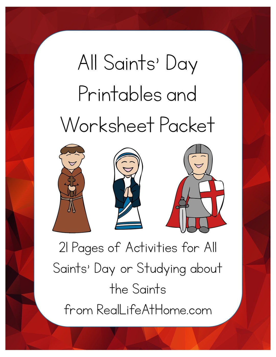 All About Saints Activity Packet for Kids (with an Emphasis on All ...